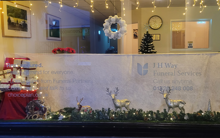 Christmas Window - J H Way Funeral Services